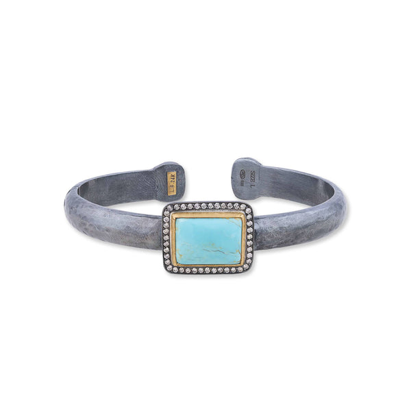"Stone" Open Bracelet with Turquoise - Smith and Bevill Jewelers