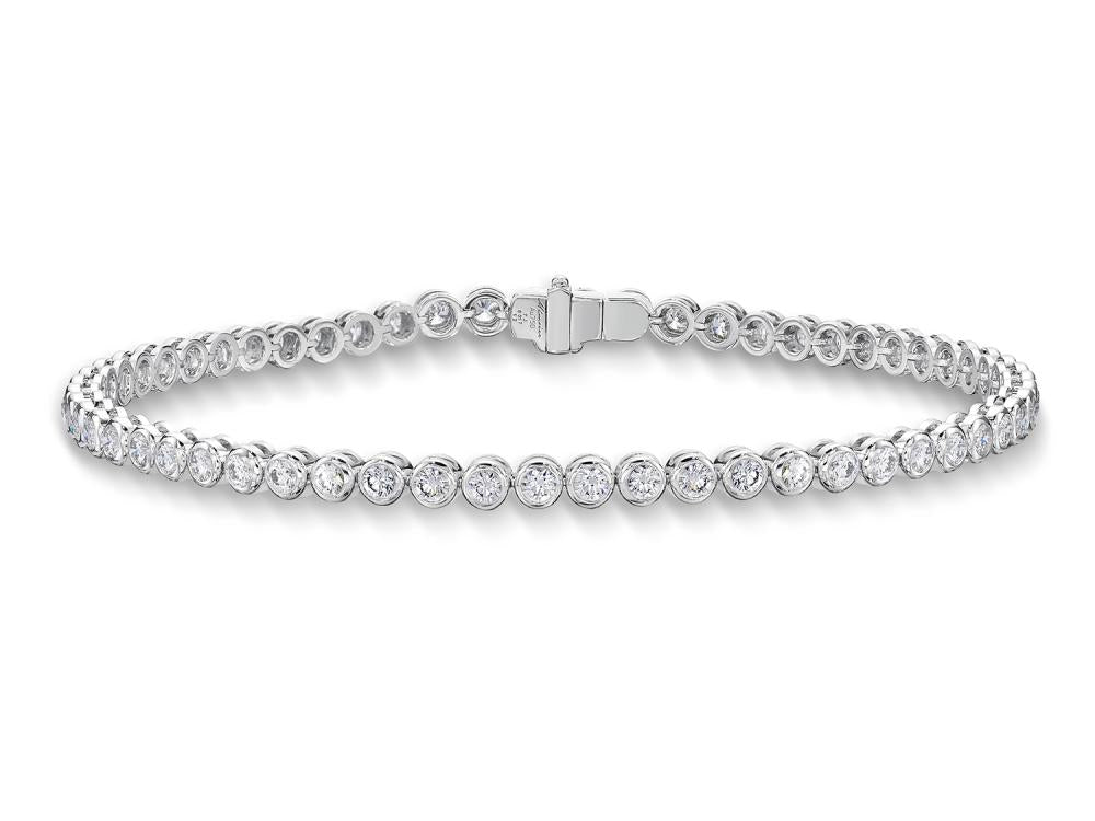 18kw 1.53ctw Mini Diamond Bezel Bracelet - Smith and Bevill Jewelers